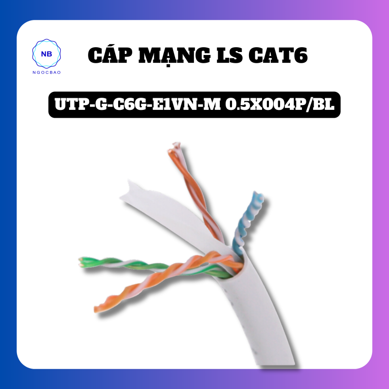 Cáp mạng LS CAT6 UTP-G-C6G-E1VN-M 0.5X4P/BL truyền tốc độn cao