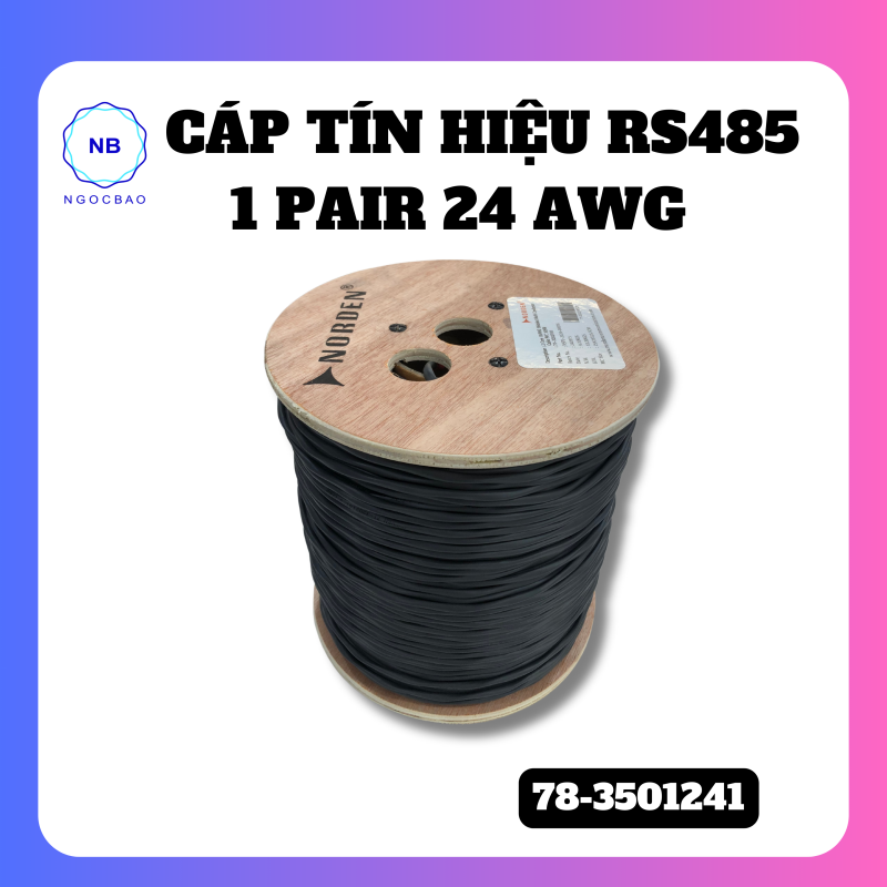 1 Pair 24 AWG Overall Braid Shielded Paired Cable RS485 PE insulation ...